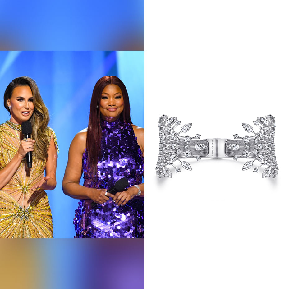 Reality TV star, Garcelle Beauvis, wearing a Gabriel & Co. bracelet