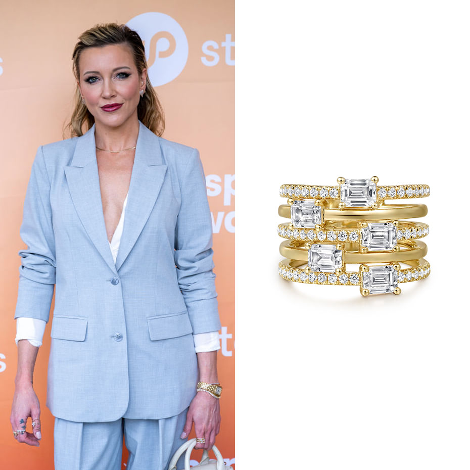 Actress, Katie Cassidy, wearing a Gabriel & Co. ring to the Step Up ...