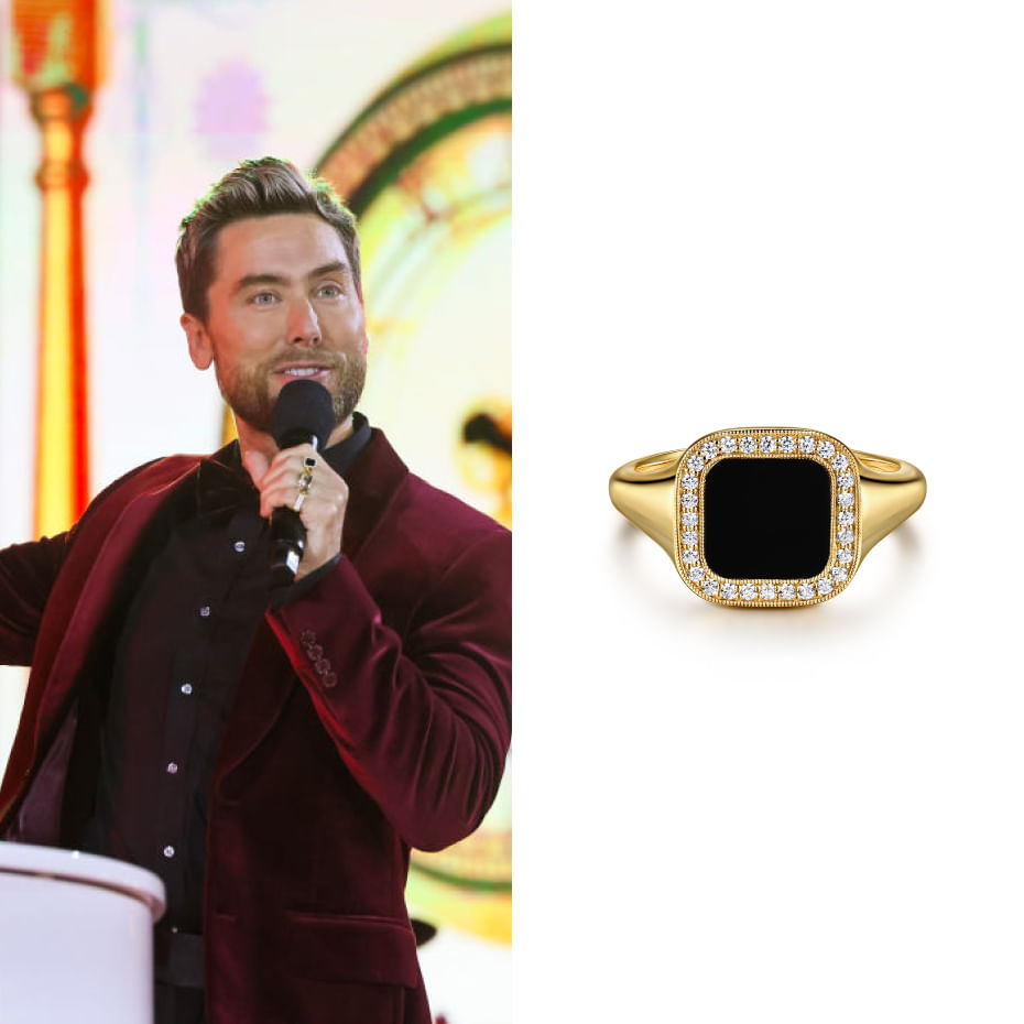 Singer, Lance Bass, wearing a Gabriel & Co. ring for the LA Grove Tree ...