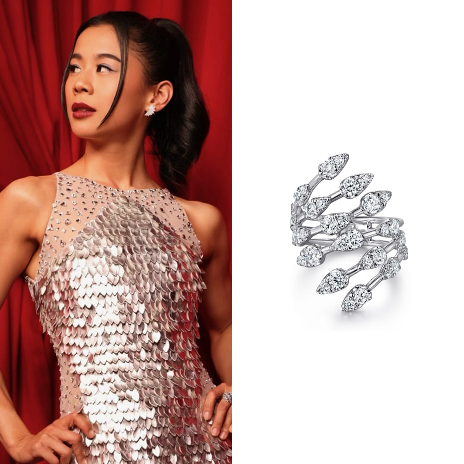 Actress, Leah Lewis, wearing Gabriel & Co. ring to the Clarin’s Event ...