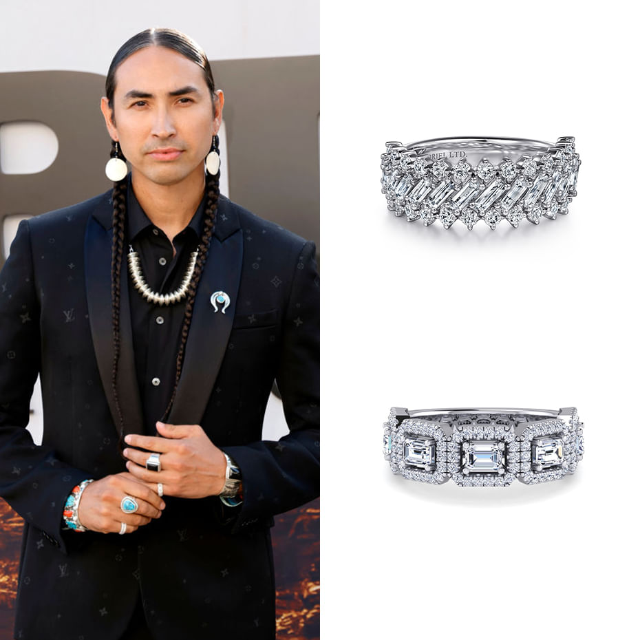 Actor, Tatanka Means, wearing Gabriel & Co. rings