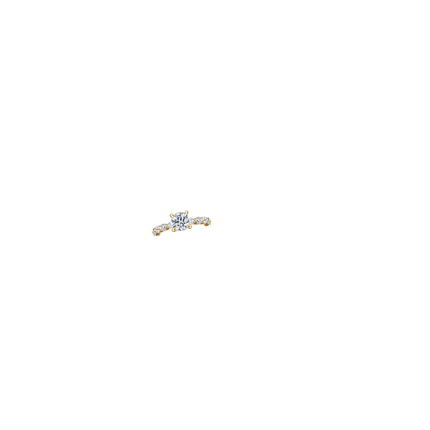 14K Yellow Gold Round Single Prong Diamond Engagement Ring @ $3350 ...